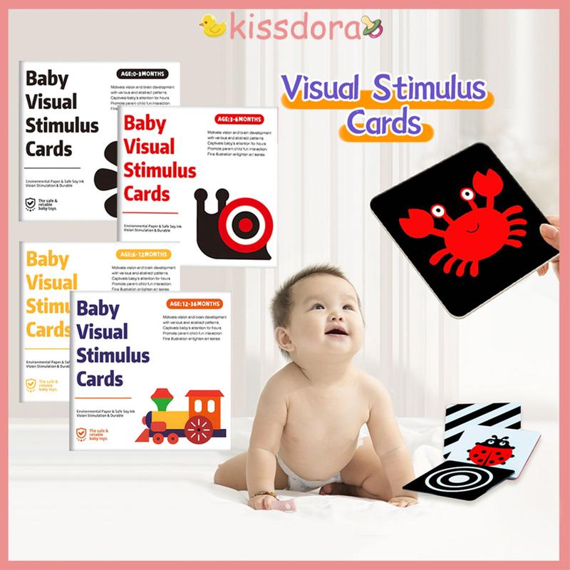 Kissdora Vision Stimulation Card Montessori Baby Flash Card 0-36 ...
