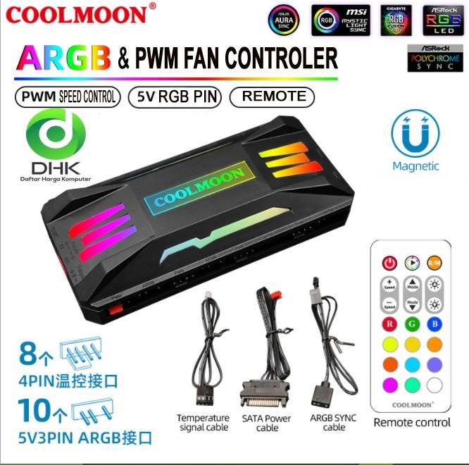 coolmoon Remote hub kontroler ARGB PWM FAN syncron controler - Shop ...