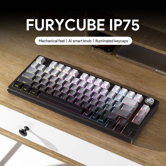 Promo FURYCUBE IP75 Membrane keyboard RGB Knob PBT Keycap For Gaming ...