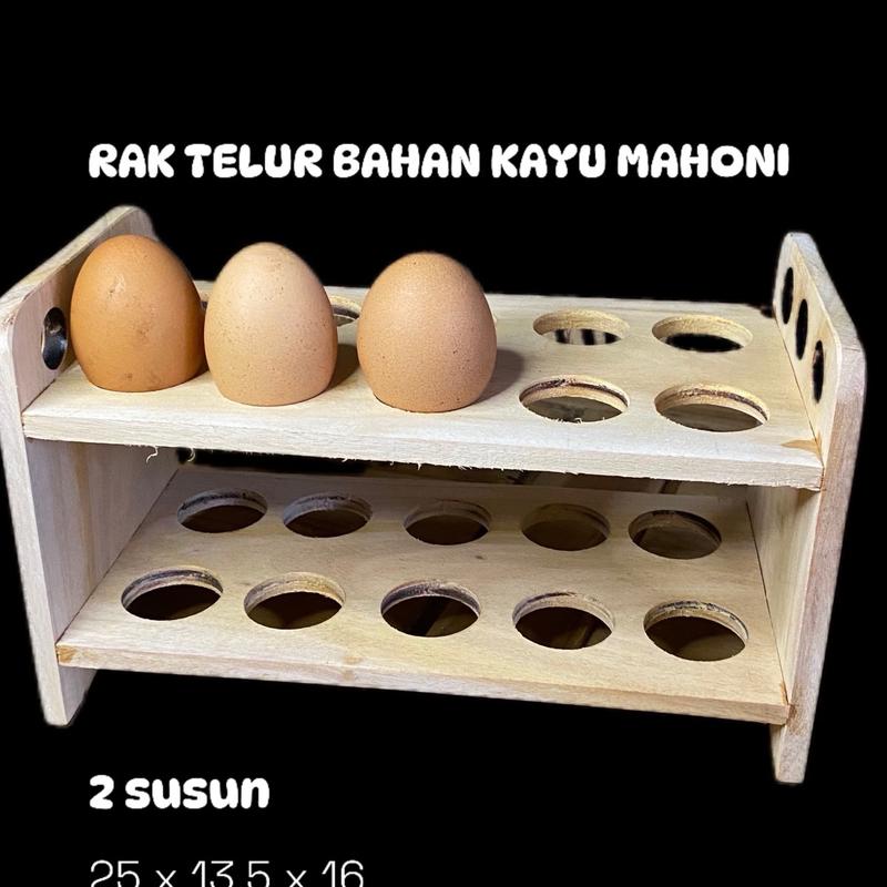 RAK TELUR AESTETIC BAHAN KAYU MAHONI - Shop | Tokopedia