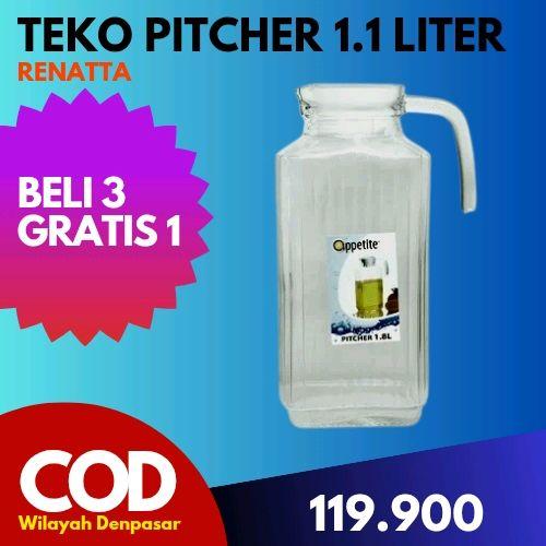 PITCHER TEKO MINUM CLEAR RENNATA 1,1 LITER - Shop | Tokopedia