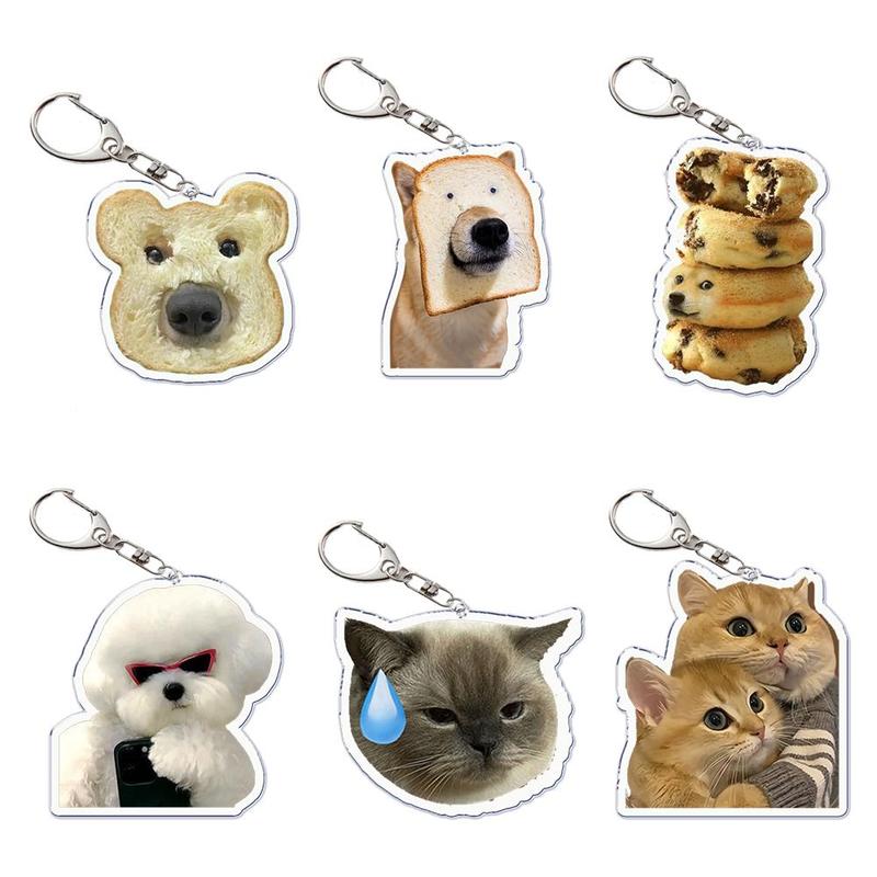 Rantai kunci kucing roti bakar, comel, pesona kucing, anjing - TikTok ...