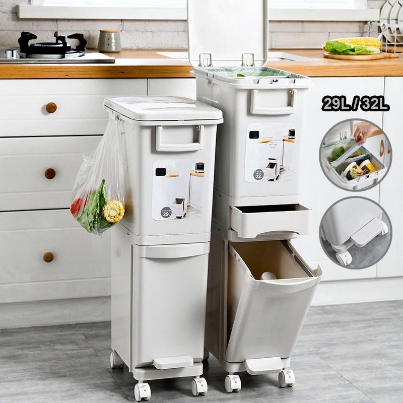 Edens 29L/32L Movable Dustbin Large Capacity Recycle Rubbish - TikTok ...