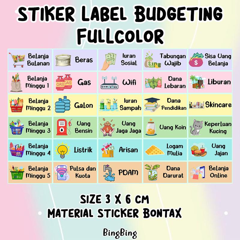 STIKER DOMPET KEUANGAN / STIKER DOMPET BUDGETING - Shop | Tokopedia