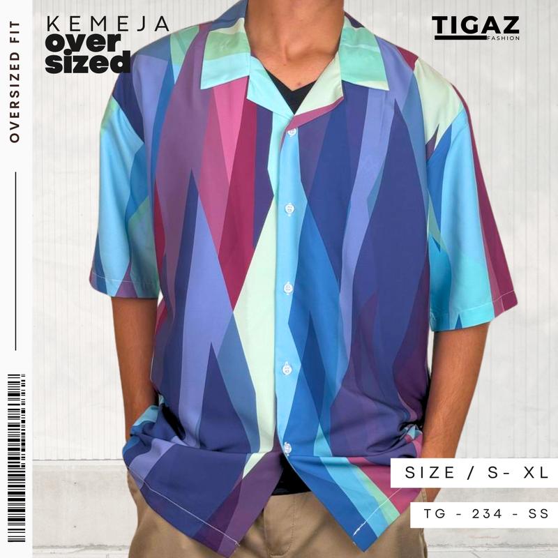 Tigaz OVERSIZED LENGAN PENDEK Shirt Material Ice Silk S - XL - TikTok ...