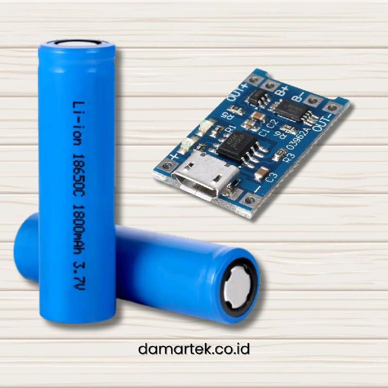 Modul TP4056 Protect Charger Baterai Li-Ion 18650 BMS 5V USB TP 4056 ...