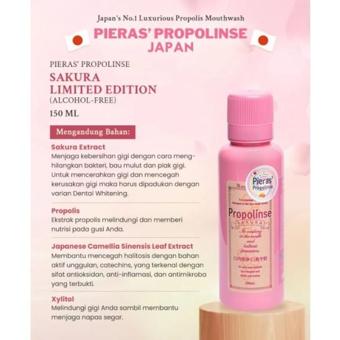 Pieras Propolinse Sakura Travel Size Mouthwash 150Ml Obat Kumur - Shop ...