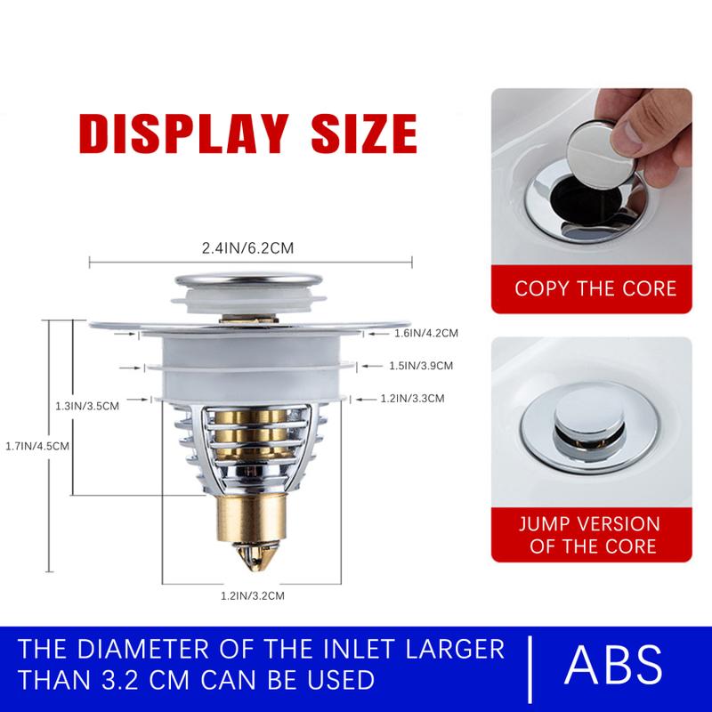 Universal Stainless Steel Basin Pop-Up Bounce Core Basin Drain - TikTok ...