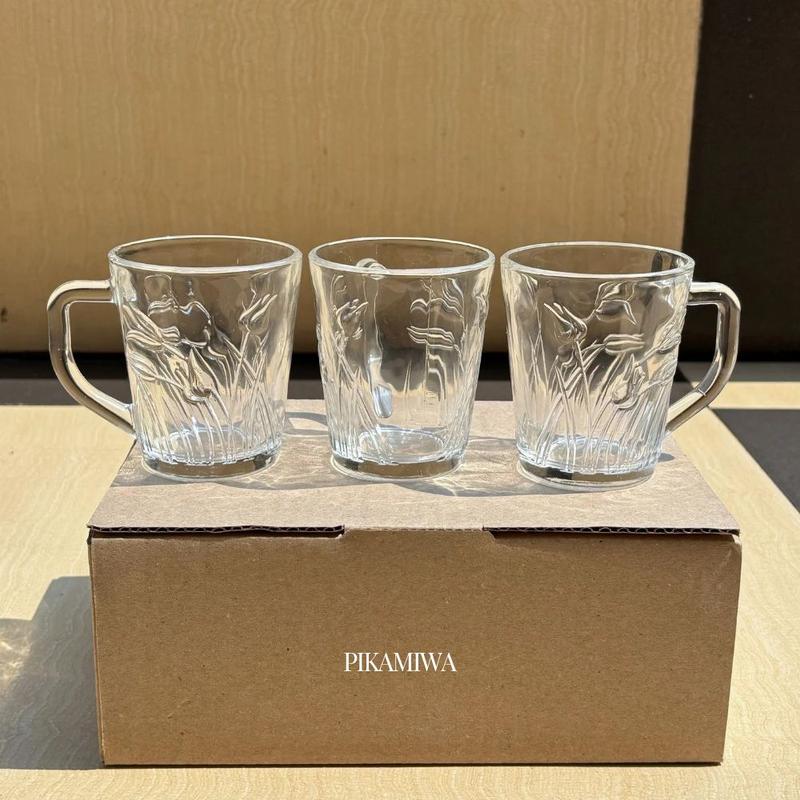 6 PCS GELAS KACA KIM MOTIF BUNGA gelas cantik gelas kaca - Shop | Tokopedia