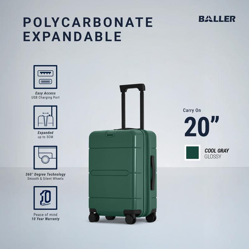BALLER Koper Expandable Zipper Polycarbonate Carry On 20 inc - Shop ...