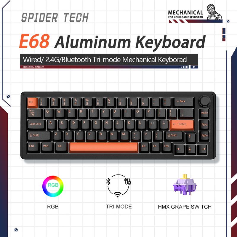 FURYCUBE E68 Upgraded Gasket-mounted Wireless Keyboard CNC Aluminum ...