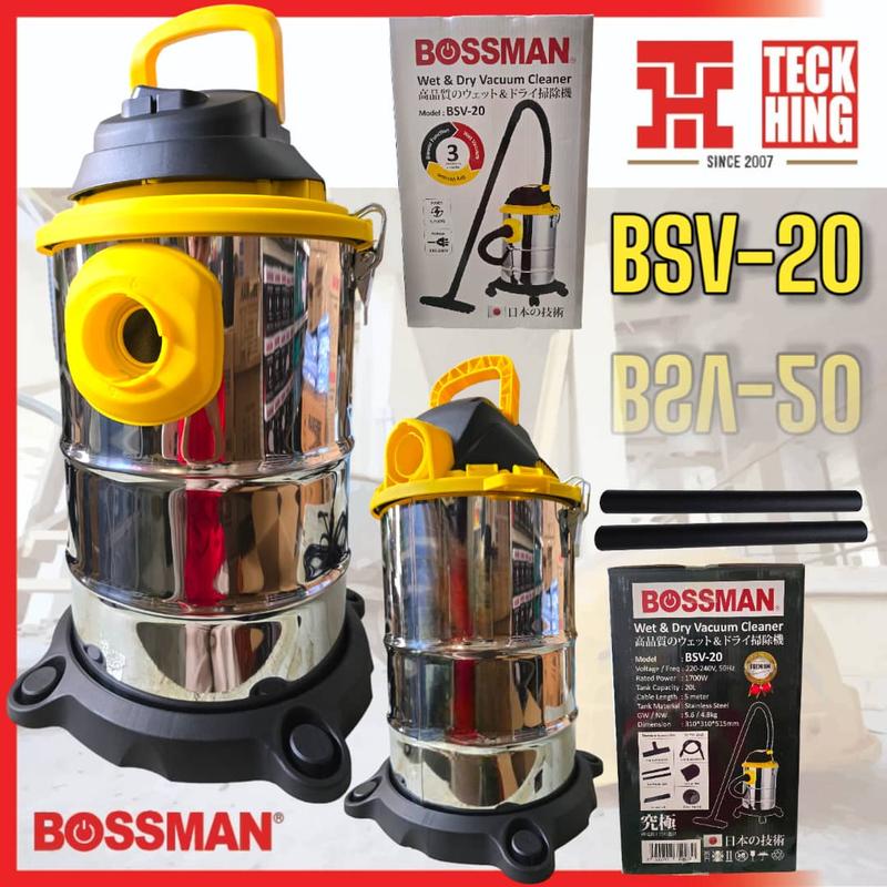 BOSSMAN BSV-20 1500w Stainless steel industrial Wet & Dry Heavy ...