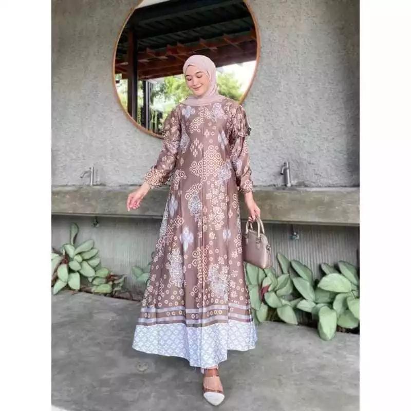 AZIZA DRESS GAMIS AMARA HYGET TUMPAL BAHAN HYGET MOTIF - Shop | Tokopedia