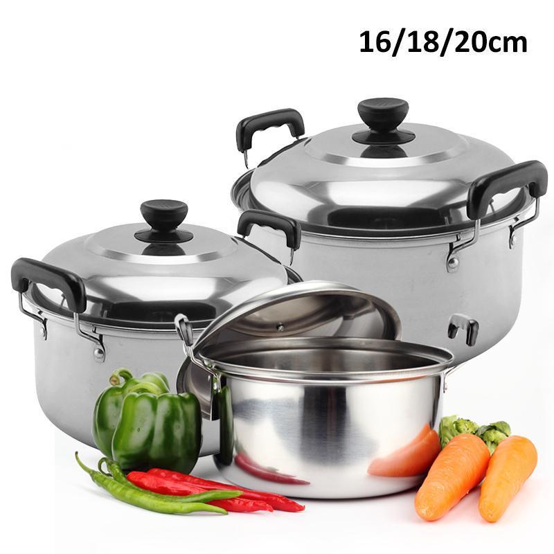 MetaSquare 6pcs Stainless Steel Pot Soup Pot Sauce Pot Cookware ...