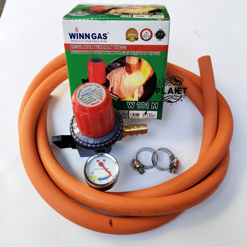 Paket Regulator Winn Gas Tekanan Tinggi W181 meter + Selang (Bonus ...