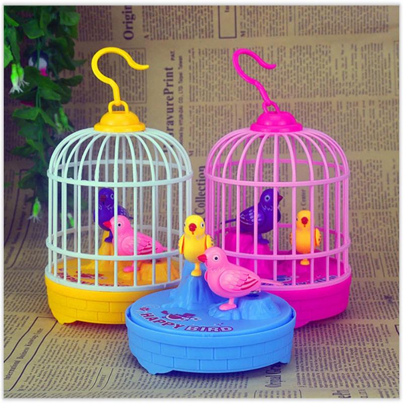 Baby Simulation Bird Cage Toy With Sound Realistic Small Electronic ...