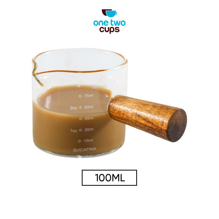 One Two Cups Gelas Milk Jug Handle Kayu Kopi Latte Art S10 - Shop ...
