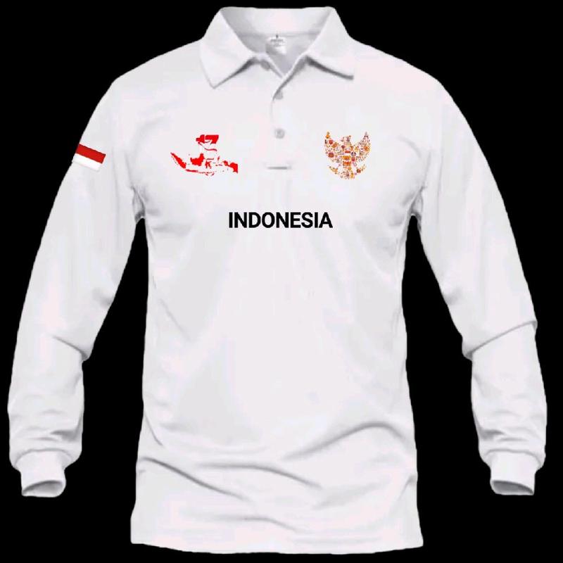 Kaos Polo Berkerah Lengan Panjang Motif Logo Garuda Hut RI Resmi - Shop ...
