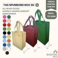 Jual ( 60 Pcs ) Tas Spunbond Handle Box Lebar Bawah Ukuran 20x25 25x30 ...