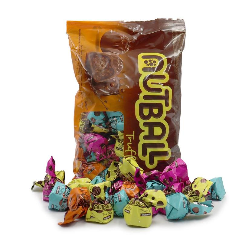 NUTBALL TRUFFLE, COCOA COATED WITH CRISPY RICE AND HUZELNUT CREAM ...