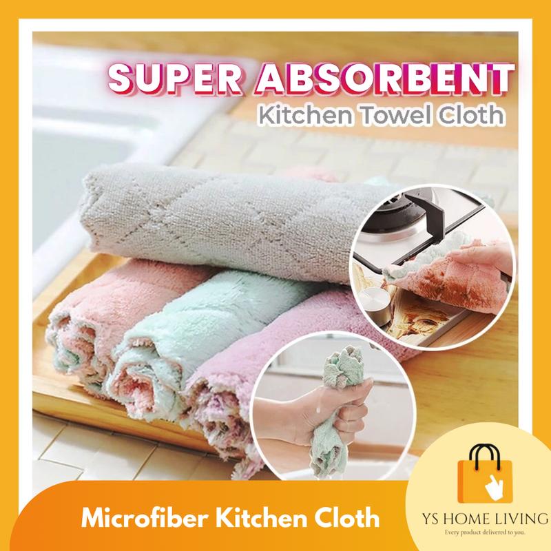 Double-layer Cloth Kitchen Kitchen Microfiber Cleaning Cloth - TikTok ...