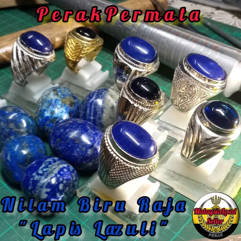 Cincin Batu permata "Lapiz Lazuli" Biru Raja ikatan Silver Alpaka ...