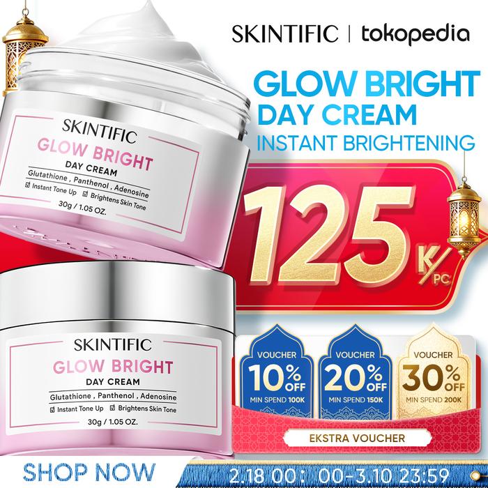 Promo NEW|SKINTIFIC – Glow Bright Day Cream – Tone Up Moisturizer untuk ...