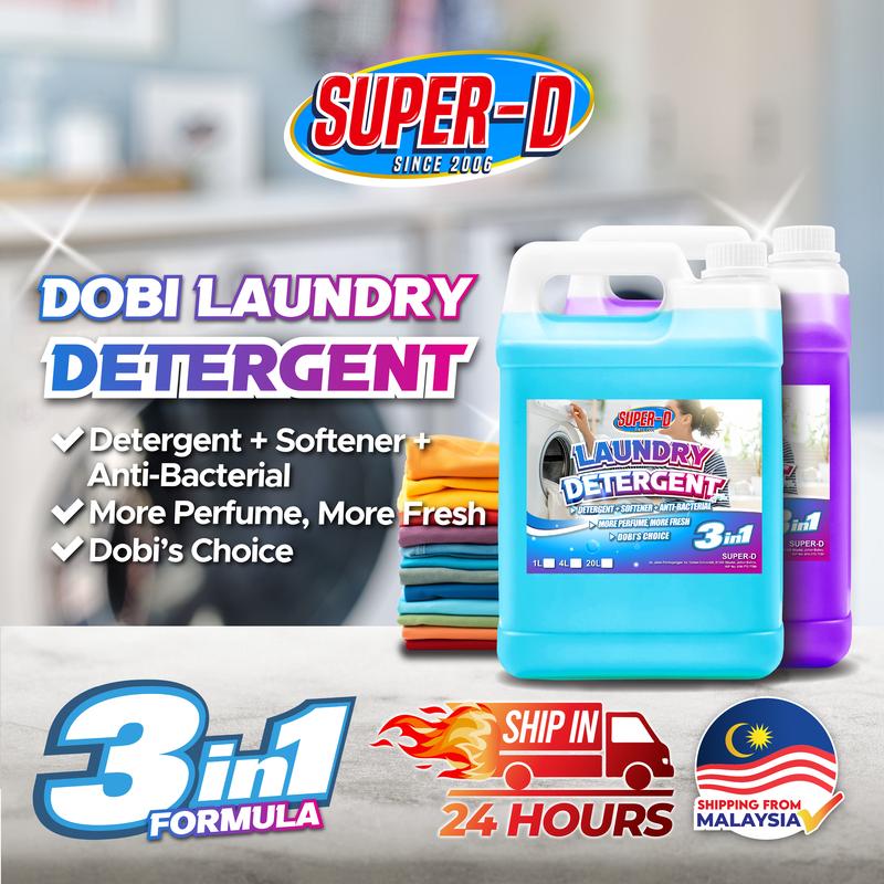 3 in 1 Sabun Dobi Wangi+Pelembut+Antibaktiria 4L Liquid Laundry ...