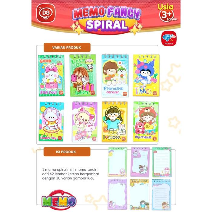 Jual [10 pcs] Memo spiral KECIL buku notes memo isi 30 lembar ukuran 6× ...