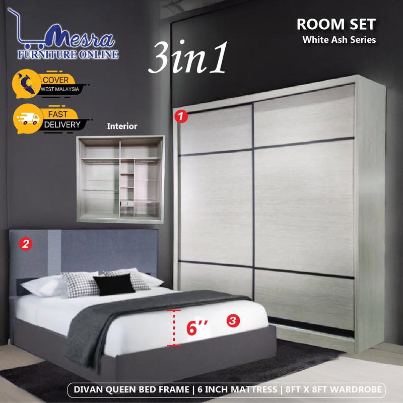 MESRA- 8X8 BEDROOM SET , WARDROBE 8X8 , DIVAN QUEEN , WARDROBE - TikTok ...