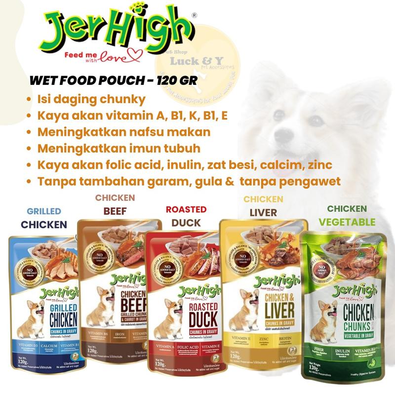 Jerhigh Pouch Chunky Makanan Basah Anjing - 120 gr - Shop | Tokopedia