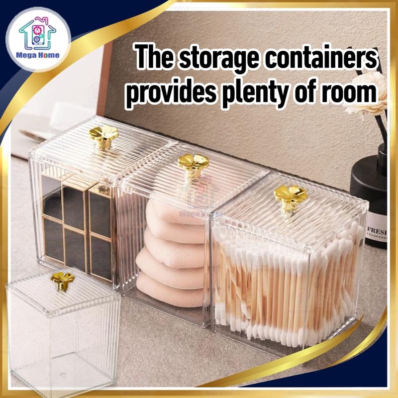 Transparent Single Tier Puff Storage Box Jar Cosmetic Makeup - TikTok ...