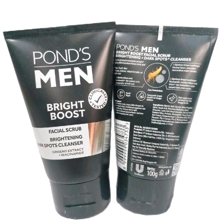Pond's Men Bright Boost Facial Scrub Pencuci Muka Pria 100gr ...