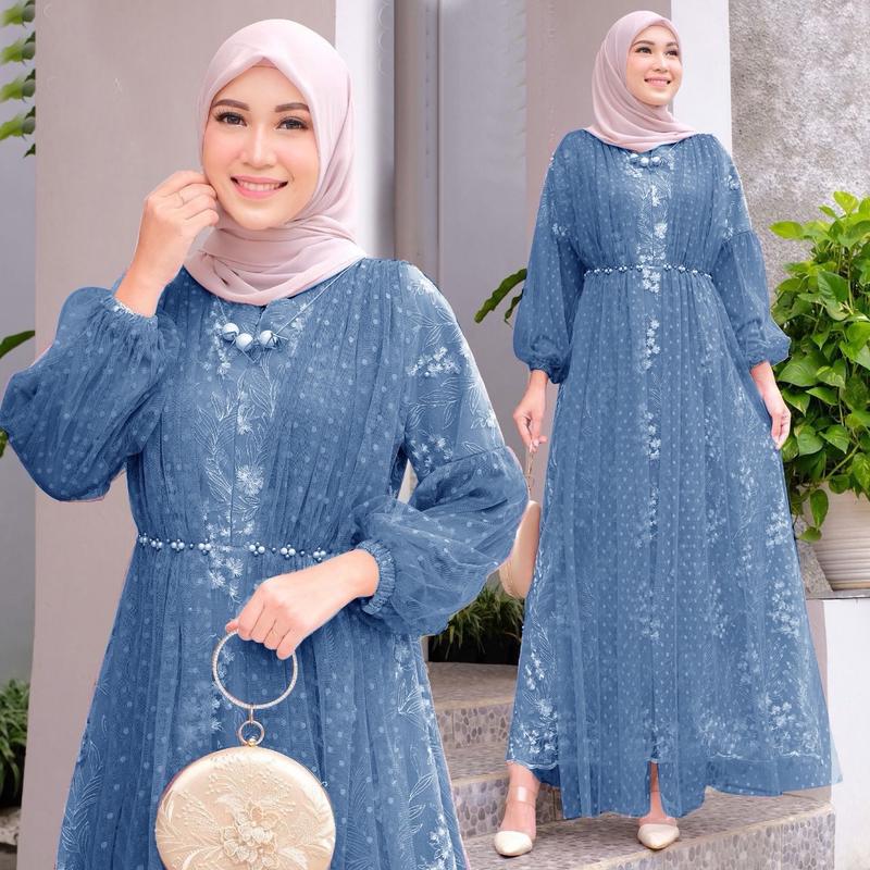 MAXI JAHWARA GAMIS BRUKAT BORDIR KELILING GAMIS UNDANGAN GAMIS ...