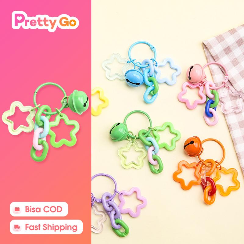 Gantungan Metal Bell Keychain Bintang Lonceng Warna Warni Keychain ...