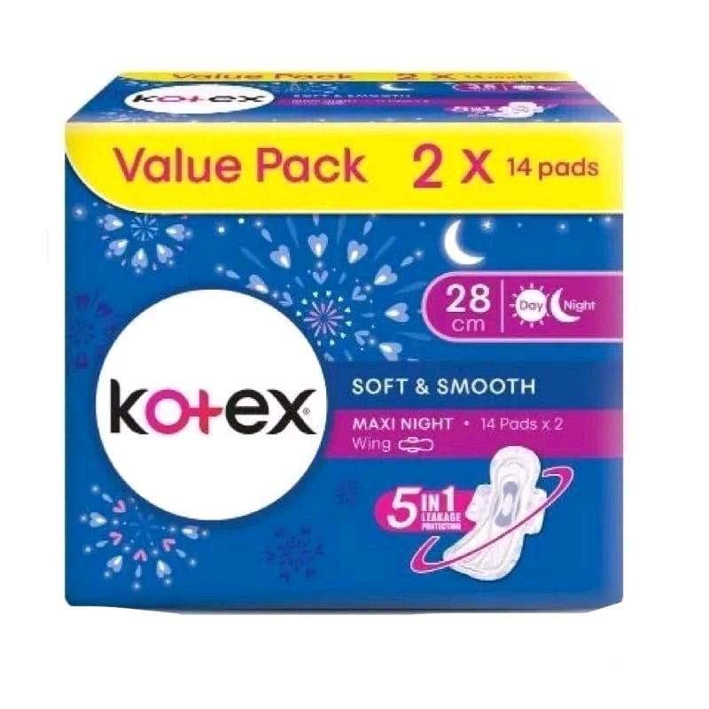 Kotex Soft & Smooth/ Kotex pads/ Tuala wanita/ Maxi night/ Wing ...