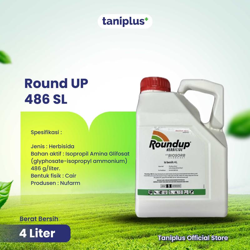 HERBISIDA ROUND UP 486 SL 4 LITER / ROUND UP - Shop | Tokopedia