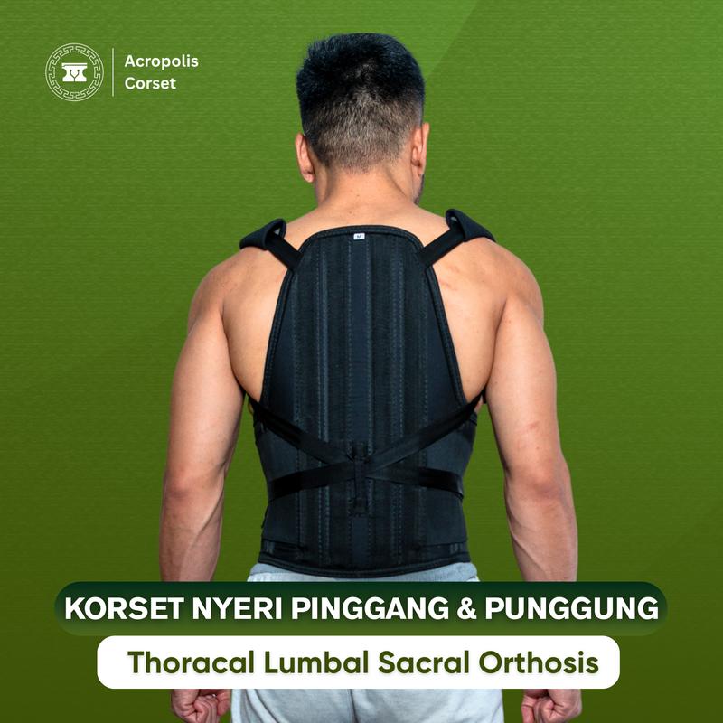 Korset TLSO Hitam / Korset Tulang Belakang / Penyangga Tulang Belakang ...