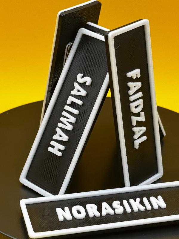 Name Tag 3D (Tanpa Jata) Rekaan Eksklusif by Zul, Edisi Terhad ...