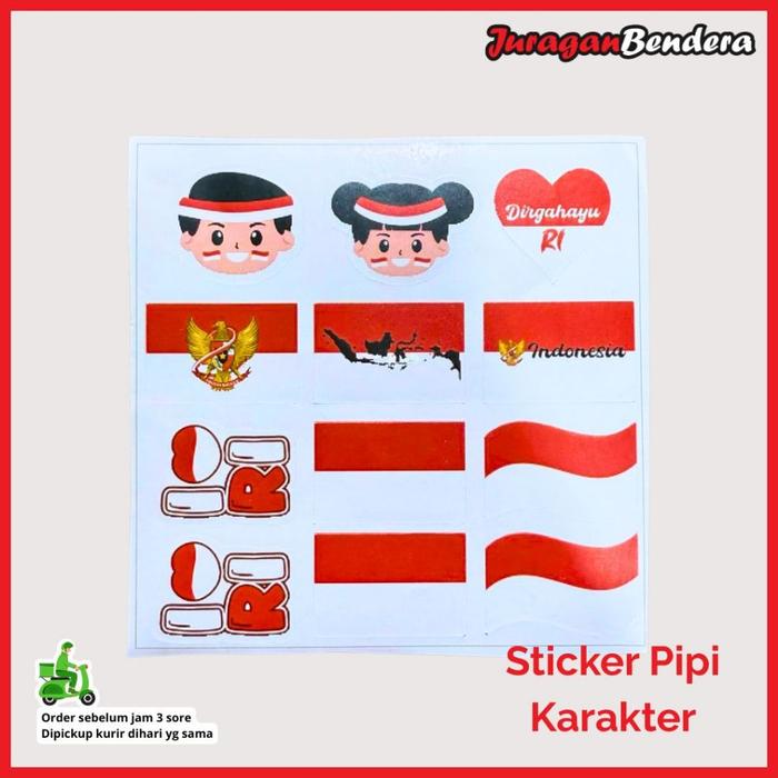 Jual Stiker Bendera Merah Putih | Stiker Indonesia Isi 10 Stiker ...