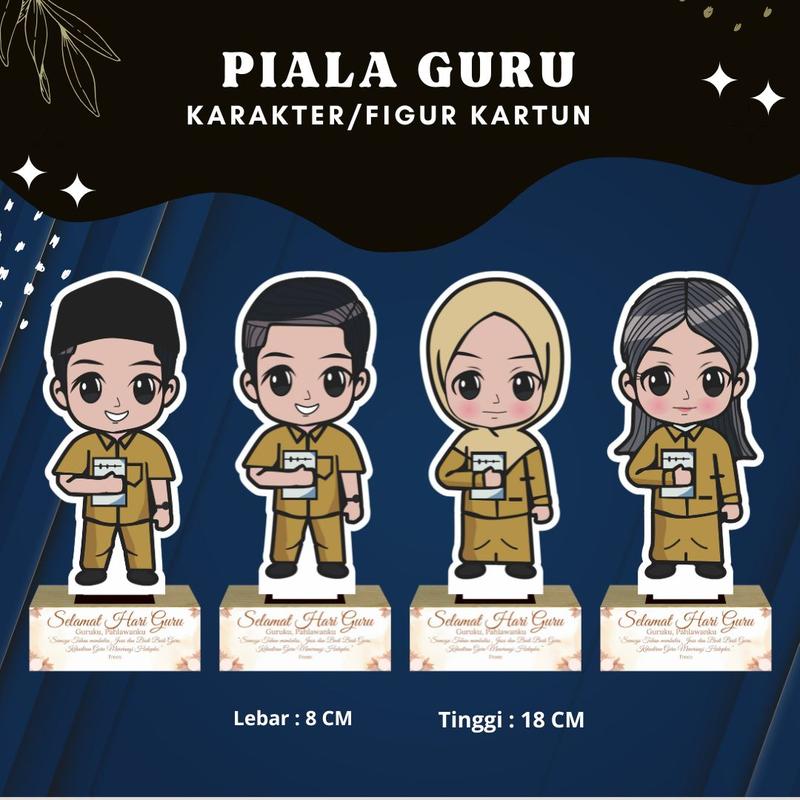 Plakat guru Model 1 terbaik, kado Hari Guru Nasional Kartun custom ...