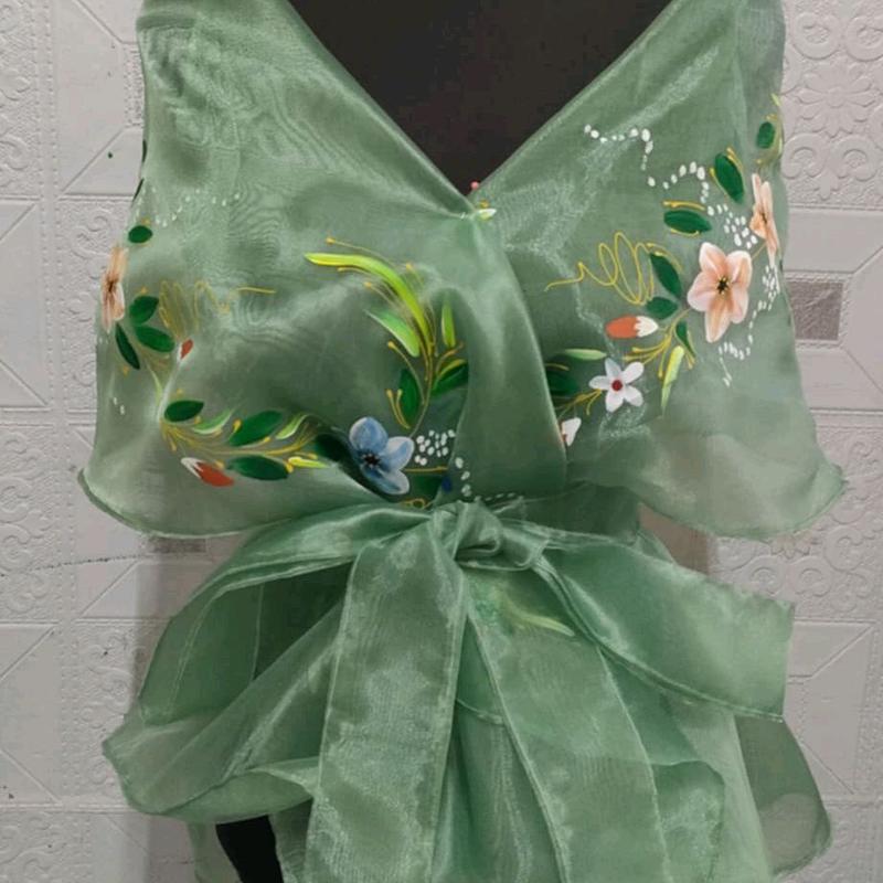 Filipiniana wrap around panuelo painting Sage Green - TikTok Shop ...
