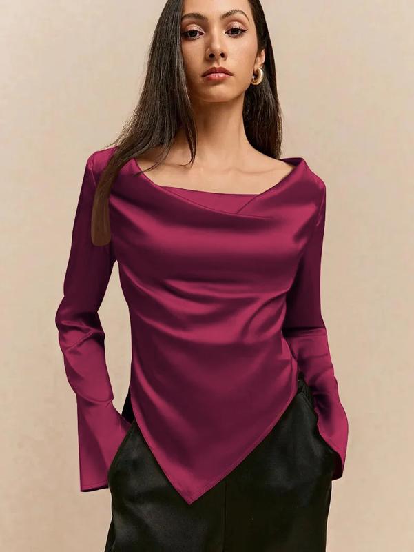 [BL POP011] YUsnia Blouse bahan satin valvet korean style glosy mewah terbaru termurah ukuran S ...