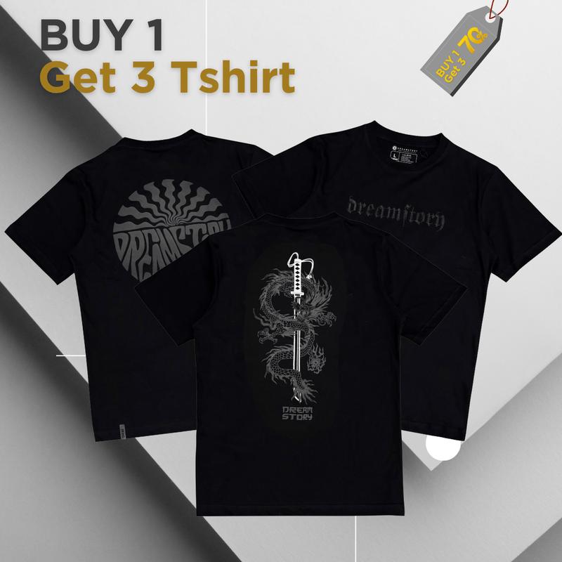 [ BUY 1 GET 3 ] Bundling Beli 1 dapat 3 Kaos dengan Desain grafis dan ...