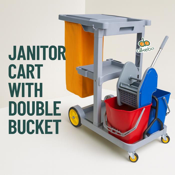 Jual Janitor Cart Double Bucket Besar D11 C– Trolley Cleaning Hotel ...