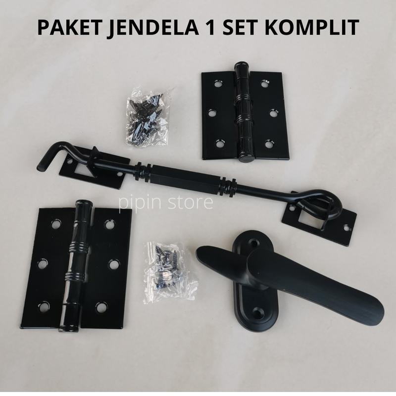 Paket Engsel Jendela Kayu 1 Set Black Series - Hak Angin Jendela - Shop ...