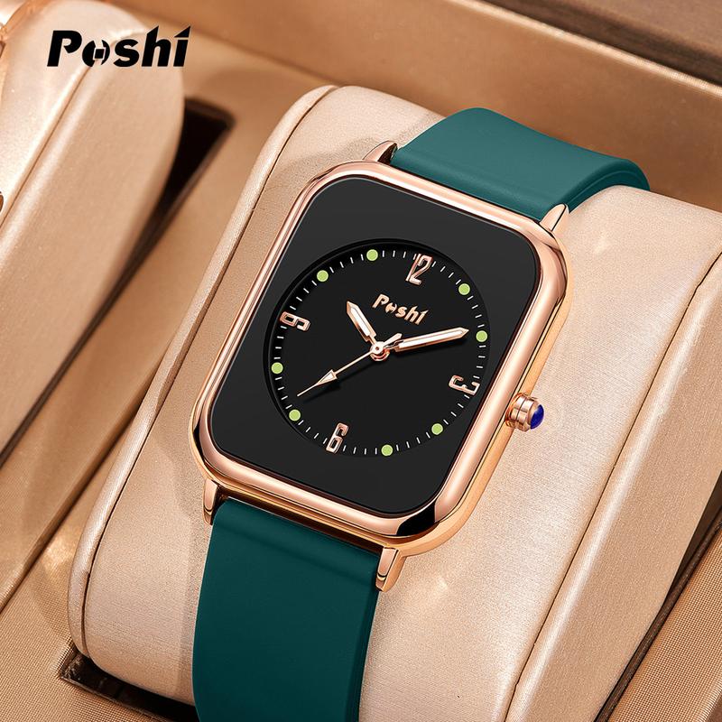 POSHI Women Fashion Casual Quartz Watch Ladies Watches Silicone ...