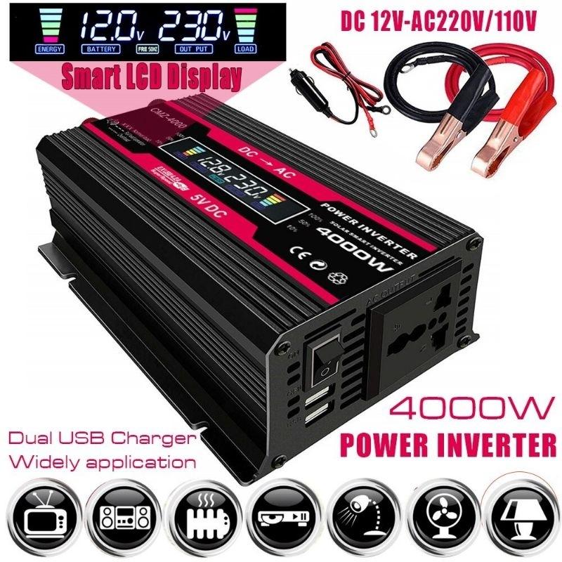 Power Inverter 4000 Watt DC 12V to AC 220V Lcd Display Digital - Shop ...