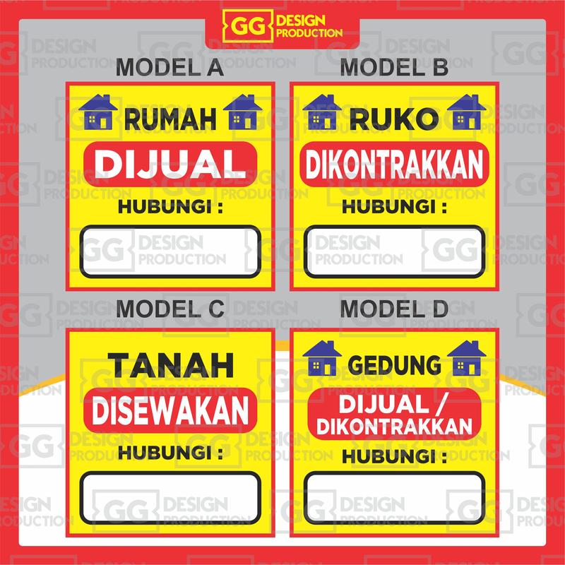 banner mmt spanduk baliho rumah ruko tanah bangunan dijual dikontrakkan ...