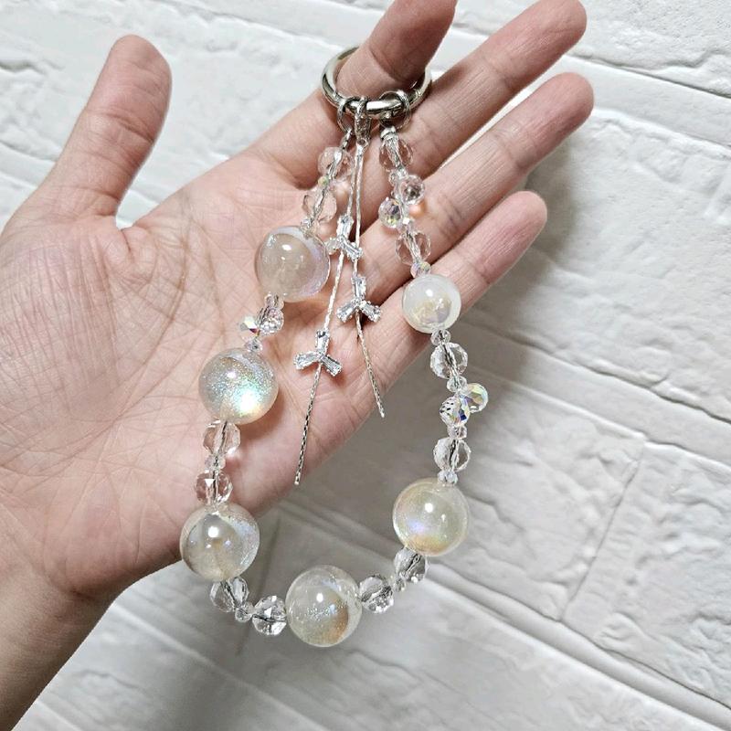 Beaded Galaxy Crystal Phone Strap/Keychain - TikTok Shop Singapore